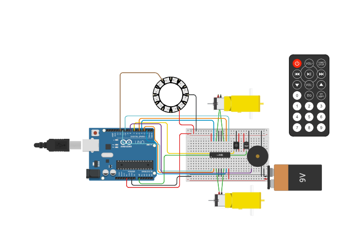 Circuit design Robot - Tinkercad