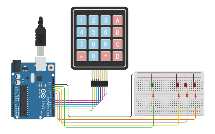 Circuit design Tastierino a membrane 4x4 - riconoscitore sequenza 13572 ...