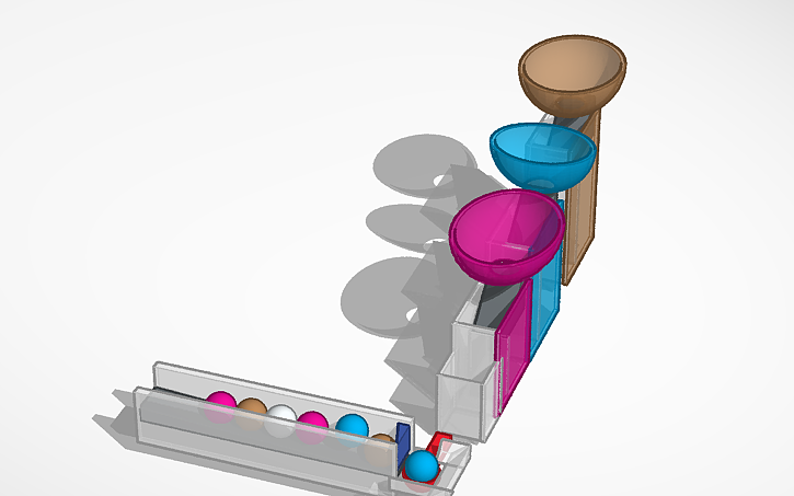 3D design ball organizing launcher - Tinkercad