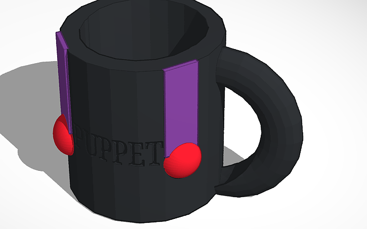 3D design Puppet`lı Bardak - Tinkercad