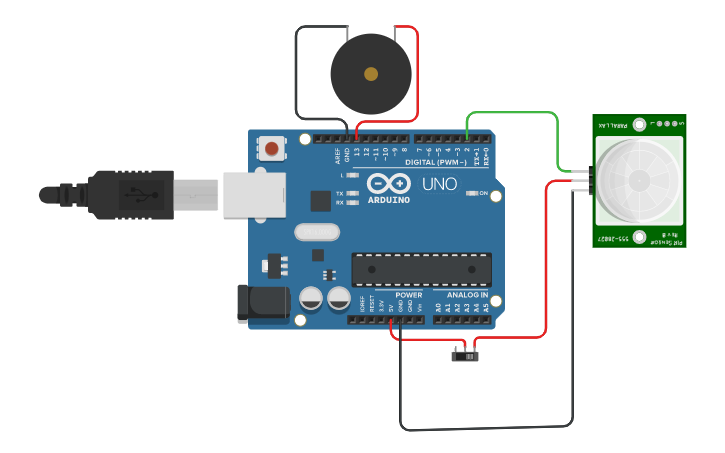 Circuit design Security Alarm System | Tinkercad