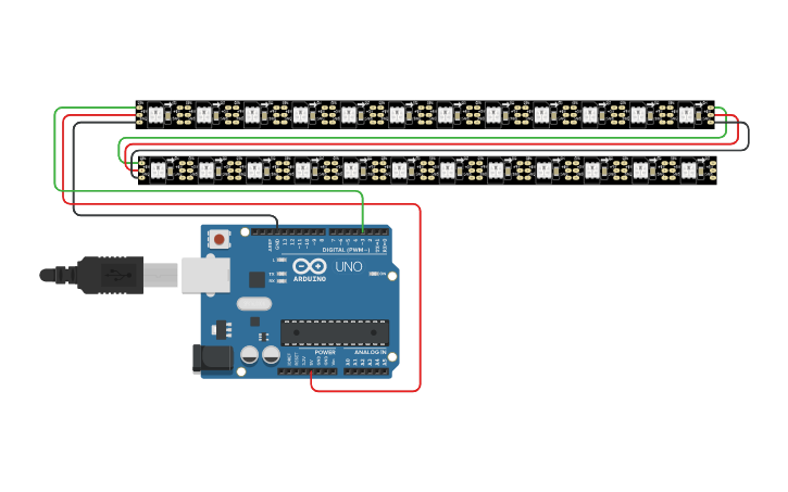 Circuit design RGB-Stripe - Tinkercad