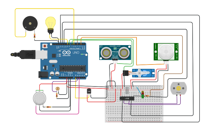 Circuit design Home Automation - Tinkercad