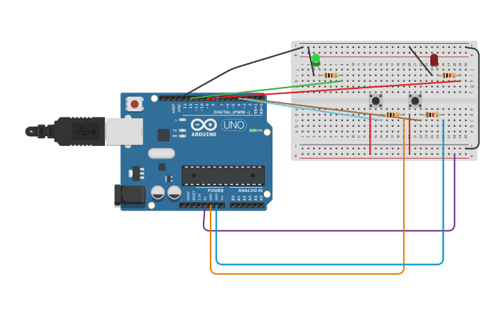 Circuit design parcheggio - Tinkercad
