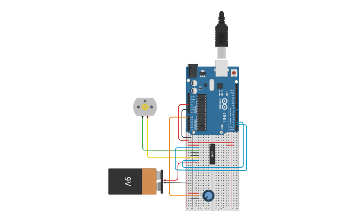 Circuit Design Speed Control Of Dc Motor Using Pot Tinkercad