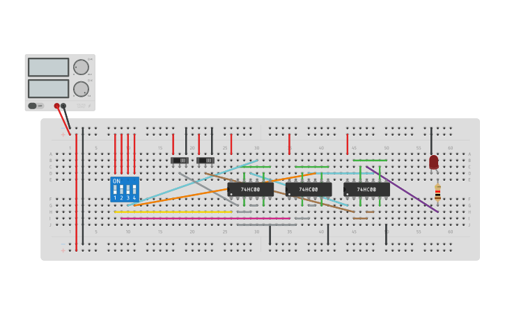 Circuit design 4x1 Multiplexer - Tinkercad