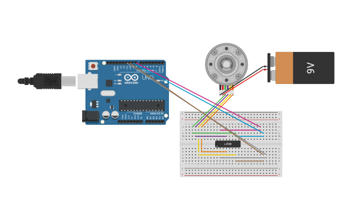 Circuit Design Stepper Motor Tinkercad
