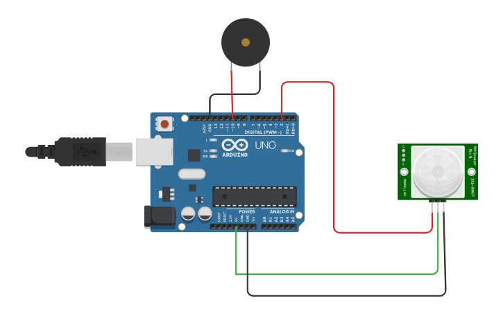 Circuit Design Burglar Alarm Tinkercad