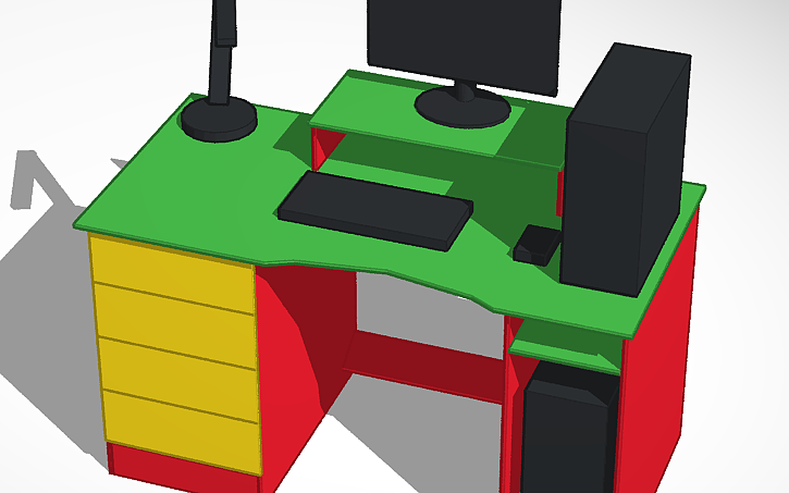 3D design PC Table - Tinkercad