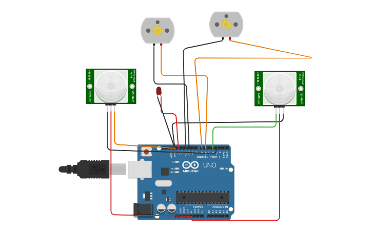 Circuit design smart door - Tinkercad