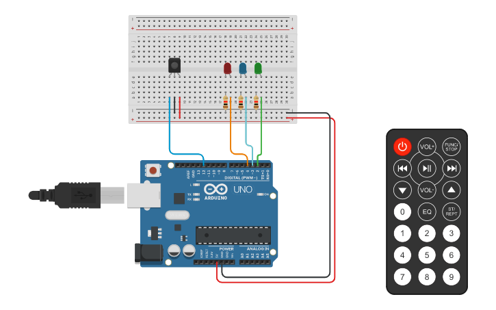 Circuit design IR Remote - Tinkercad