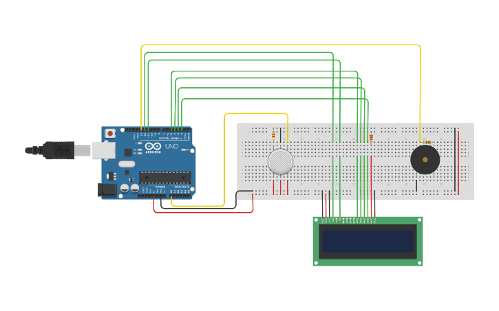 Circuit design Sensor Gas - Tinkercad