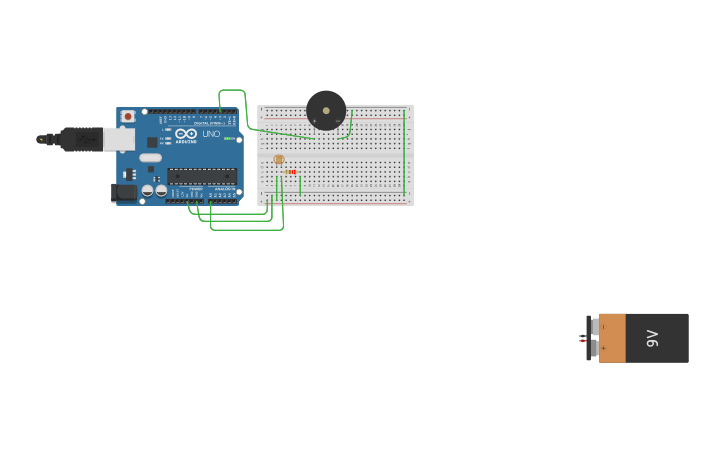 Circuit design buzzer - Tinkercad