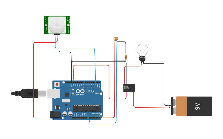 Circuit Design Copy Of Automation Lamp With Pir Sensor Tinkercad