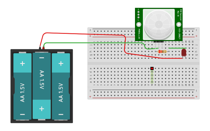Circuit design Motion Sensor Alarm | Tinkercad