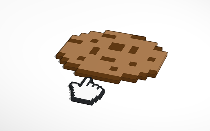 3D design Cookie Clicker Pixel Art - Tinkercad