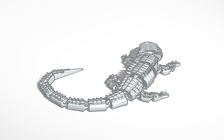 3D design crocodile lizard - articulated - Tinkercad
