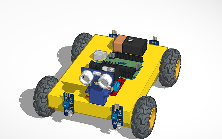 3d Design Obstacle Avoiding Robot Car Tinkercad