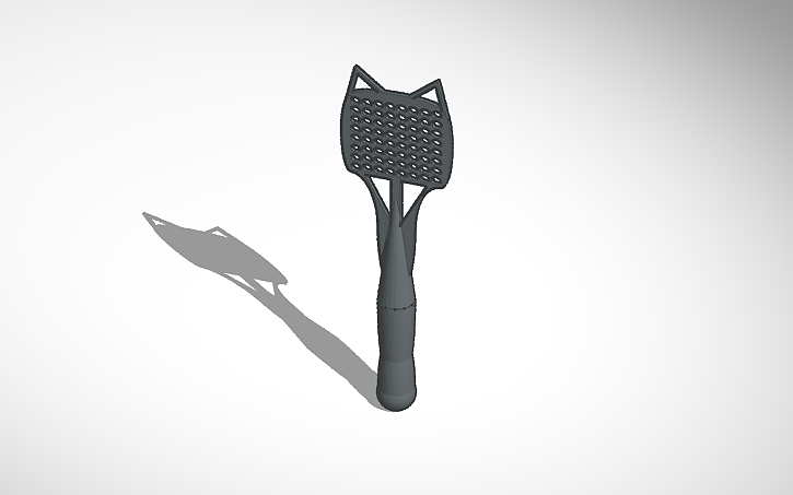 3D design Fancy cat themed fly swatter - Tinkercad