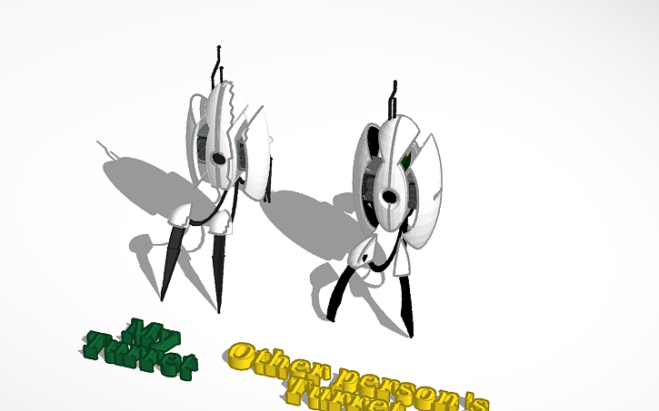 3d Design Portal Turrets My Turret Alongside Someone Elses Tinkercad