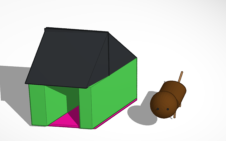 3D design dog and dog house | Tinkercad