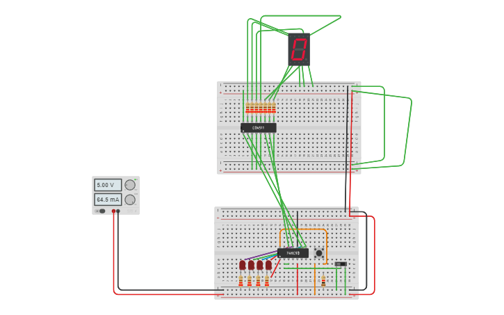 Circuit design Copy of SLabCL3_ex3(74HC93_7segment) - Tinkercad