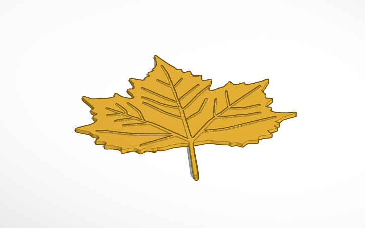 3D design autumn leaf 2 - Tinkercad
