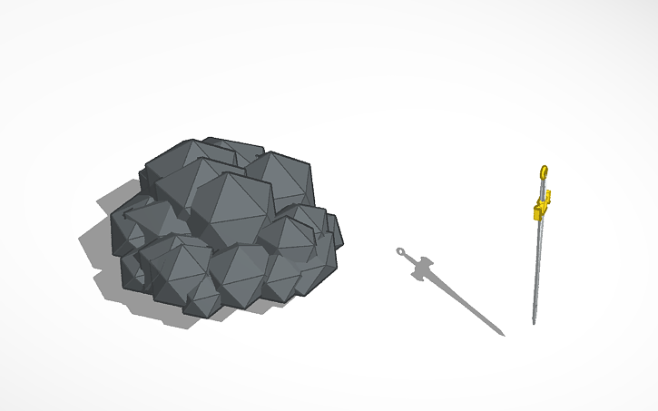 3D design Sowerd in a Rock | Tinkercad