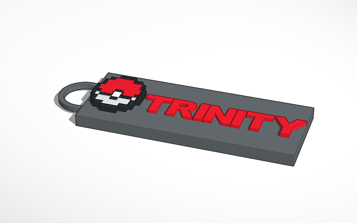 3D design Name Tag Pokeball - Tinkercad