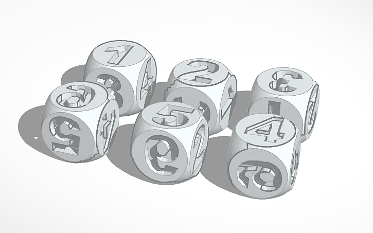 3D design dado - Tinkercad