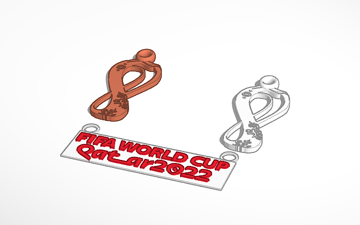 3D design Qatar 2022 keychain - Tinkercad