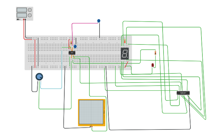 Circuit Design 555 Timer And Seven Segment Display Tinkercad