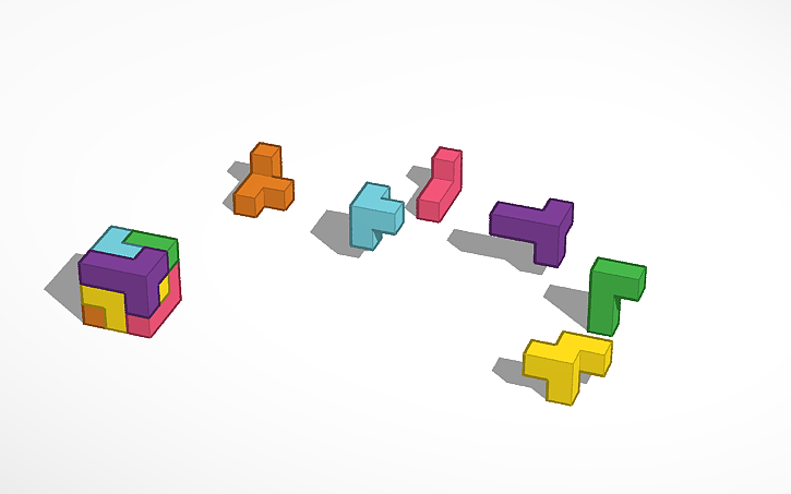 3d Design Figure Cubes Pieces Tinkercad
