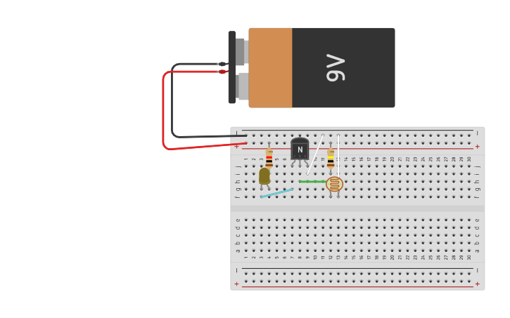 Circuit design Sensor de luz LED - Tinkercad
