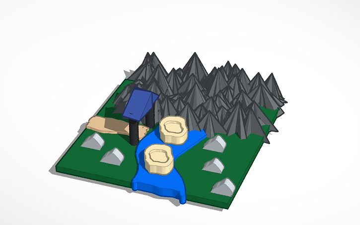 3D design Winding Waterfall ride | Tinkercad