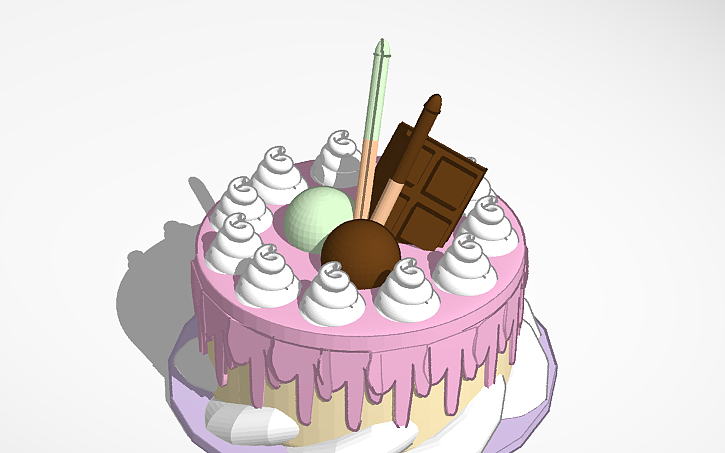 3D design Cake with pokey, chocolate, and pink and white frosting ...