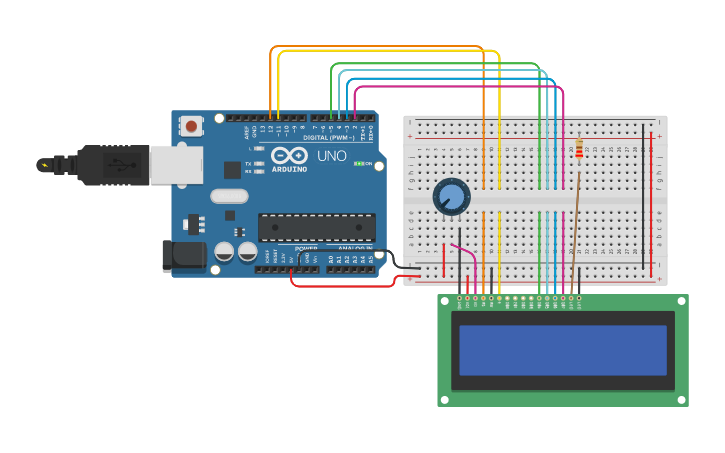 Circuit design LCD - Tinkercad