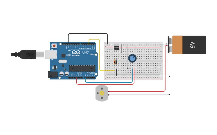 Circuit design Motor - Atividade - Arduino | Tinkercad