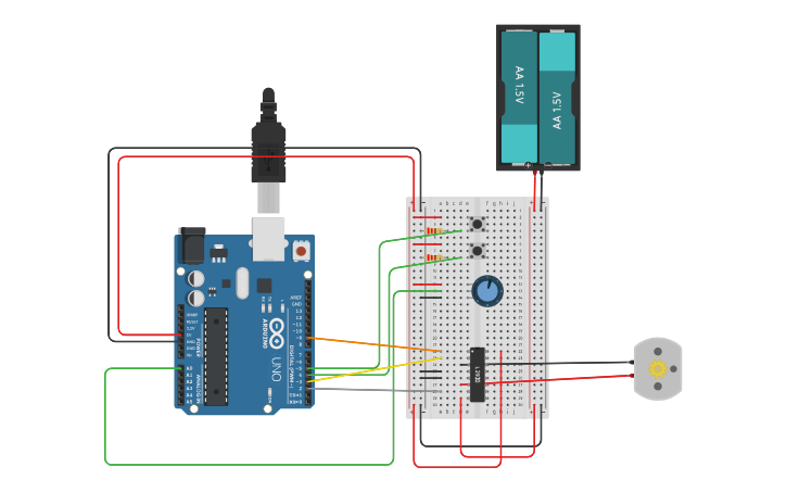 Circuit design H-Bridge Motor Control - Tinkercad