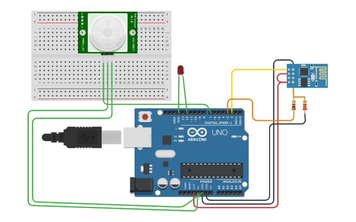 Circuit design Copy of Wifi Module ESP8266 - Tinkercad Circuit design Copy of Wifi Module ESP8266 - Tinkercad