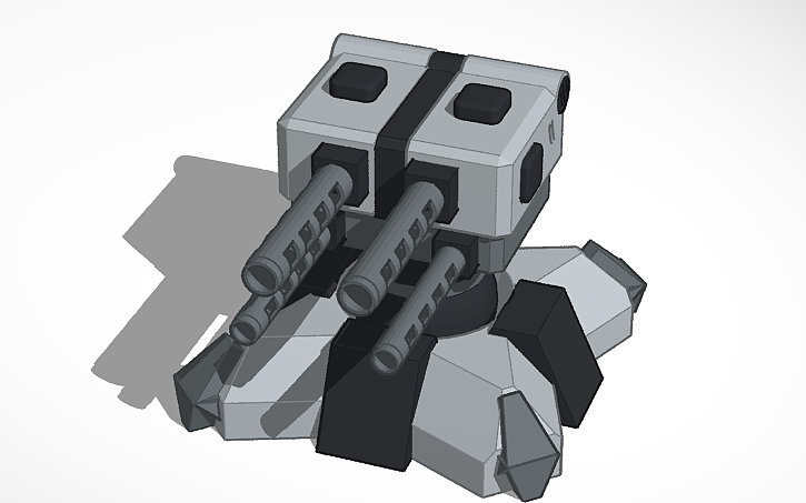 3D design (Hellfire) Machine Gun Turret - Tinkercad