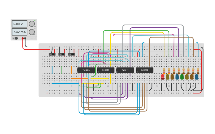 Circuit design 3 to 8 Line Decoder - Tinkercad