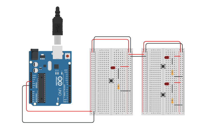 Circuit design Arduino Lesson 3 Push Button | Tinkercad