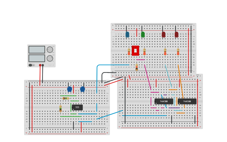 Circuit design D LATCH (Using NAND gates) - Tinkercad