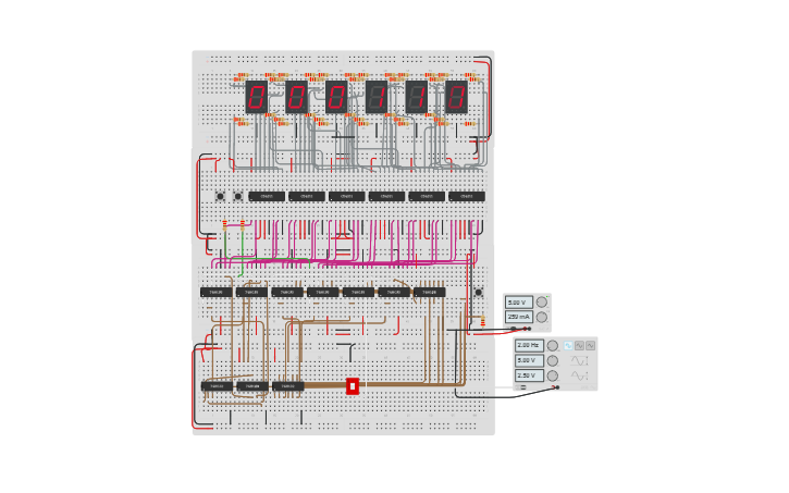 Circuit design Relógio Digital - Tinkercad