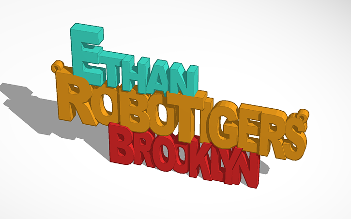 3D design Ethan Nameplate - Tinkercad