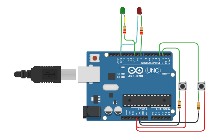 Circuit Design Ex2 Projeto Dos Botões Victor De Souza Tinkercad