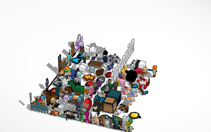 3D design 180 Minecraft figures - Tinkercad