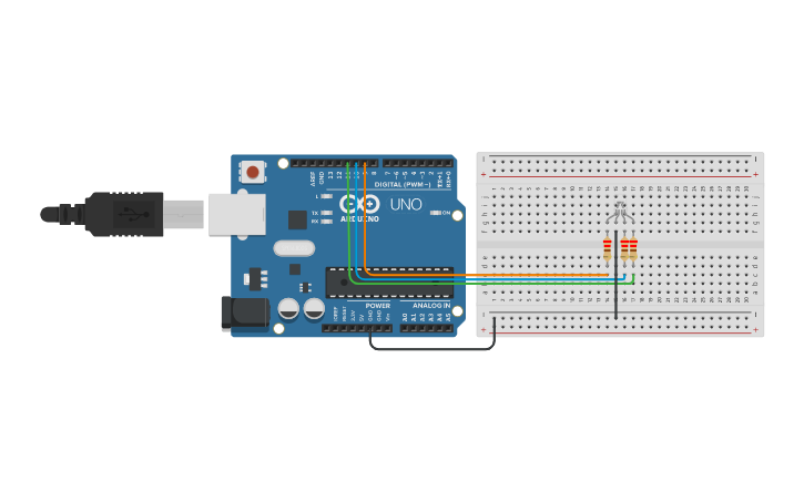 Circuit design LedRGB (PWM) simple - Tinkercad Circuit design LedRGB (PWM) simple - Tinkercad