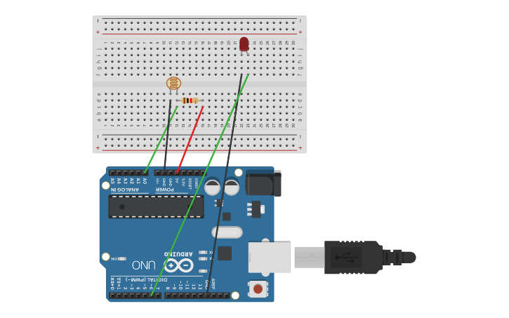 Circuit design LED - Tinkercad